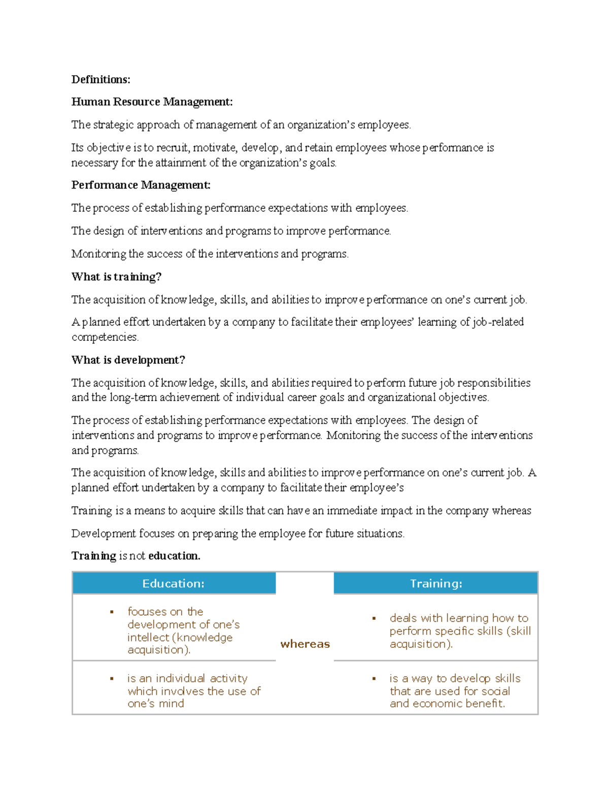 EDUC 240 Notes - The acquisition of knowledge, skills, and abilities ...