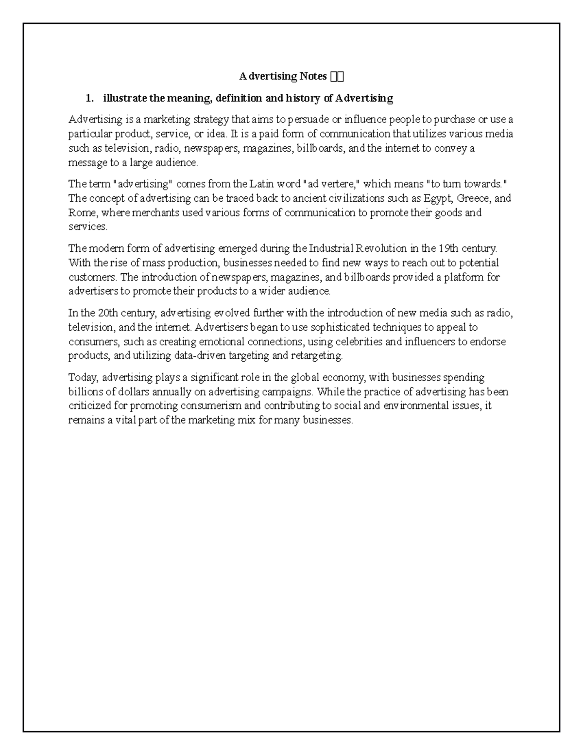 Advertising Notes 🤦🏻 - Advertising Notes 🤦🤦 illustrate the meaning ...