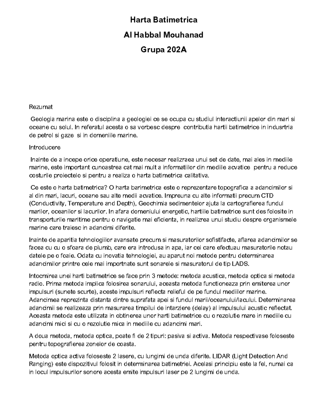 Harta Batimetrica - Enjoy! - Harta Batimetrica Al Habbal Mouhanad Grupa 202A Rezumat Geologia ...