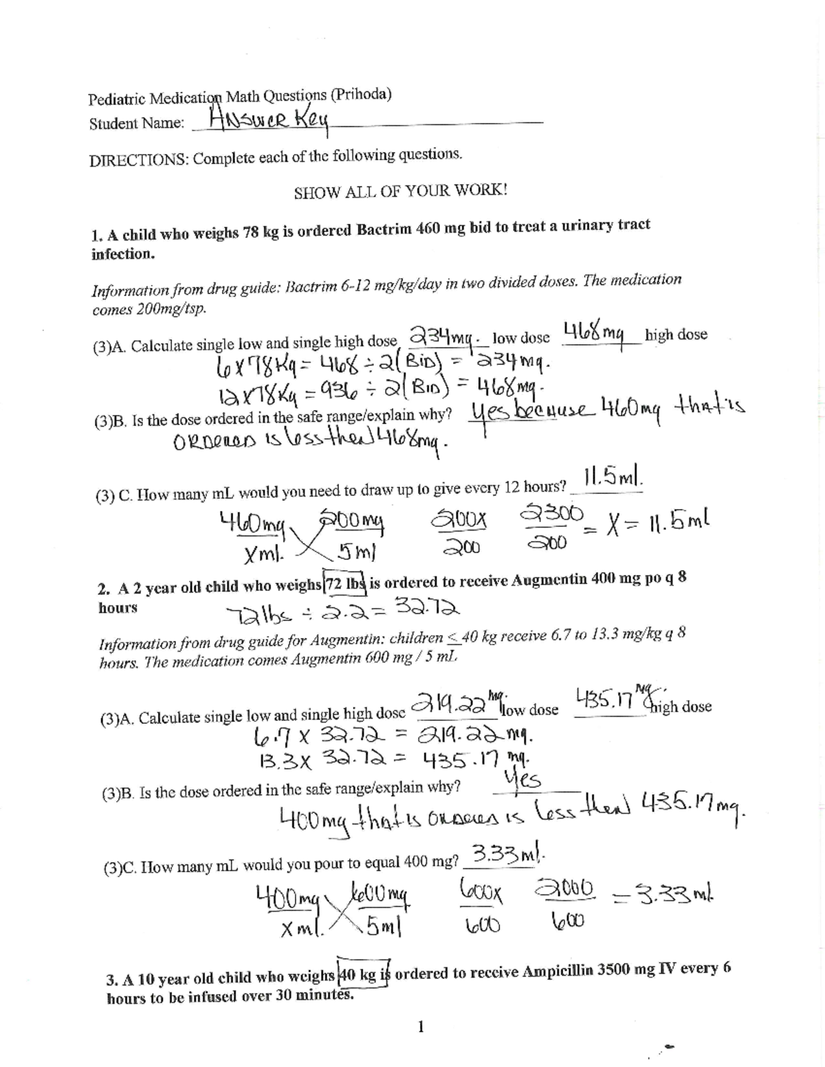 Medicaitn Math Answers 2021 - PNP 5105 - Studocu