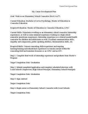 Professional Identity Statement - School counselors promote the ...