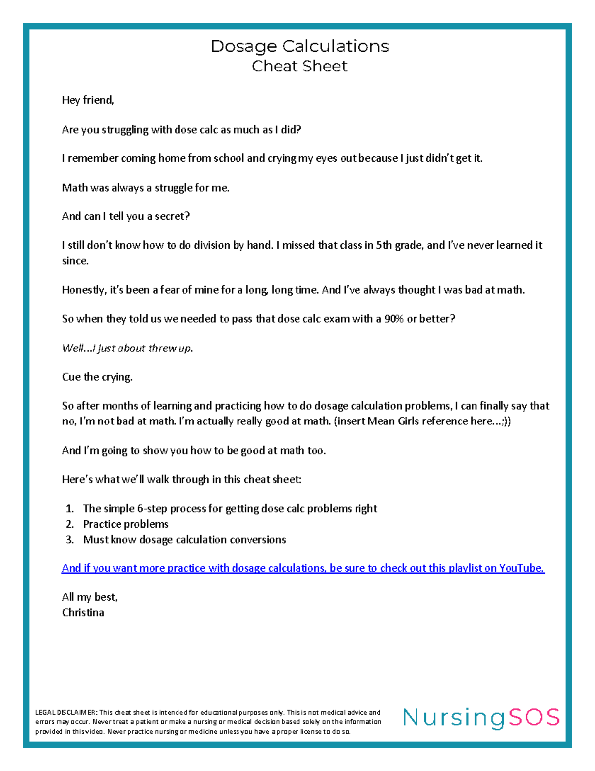 26 Nursing Dosage Calculations Cheat Sheet HanninRebeka