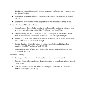 Directing Notes 1 - Examination of the theater director's craft and ...