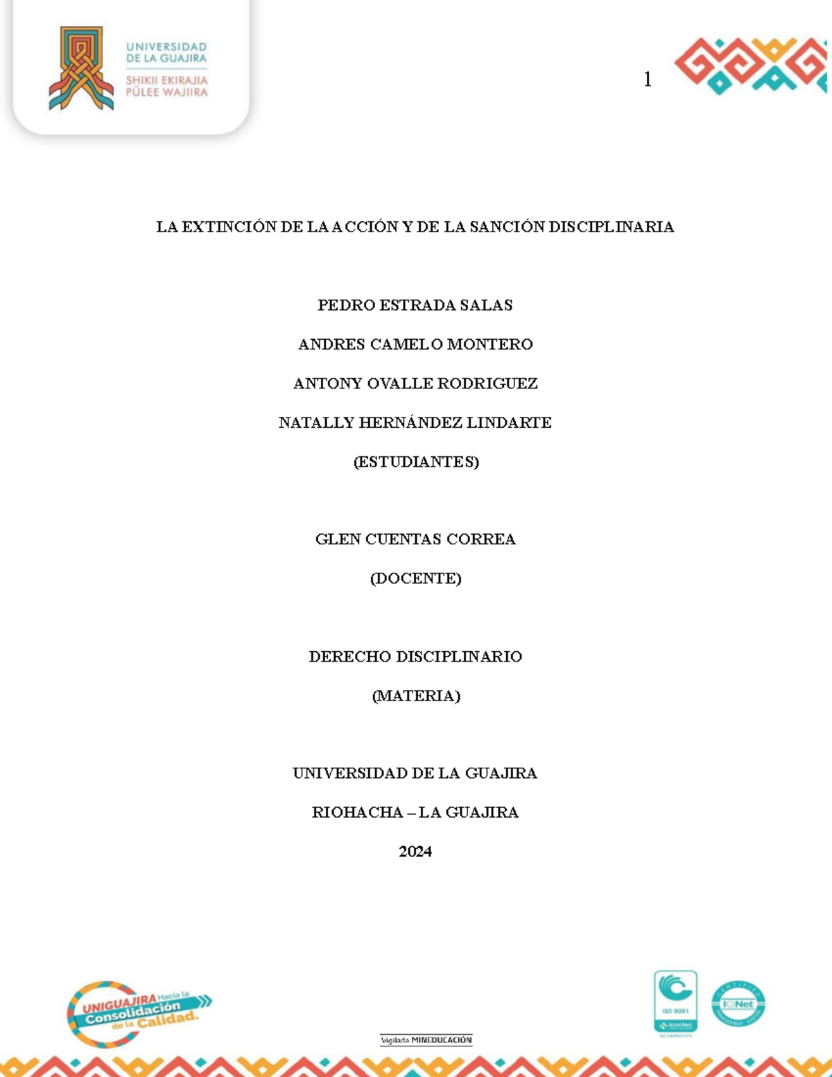 LA Extinción DE LA Acción Y DE LA Sanción Disciplinaria - LA EXTINCIÓN ...