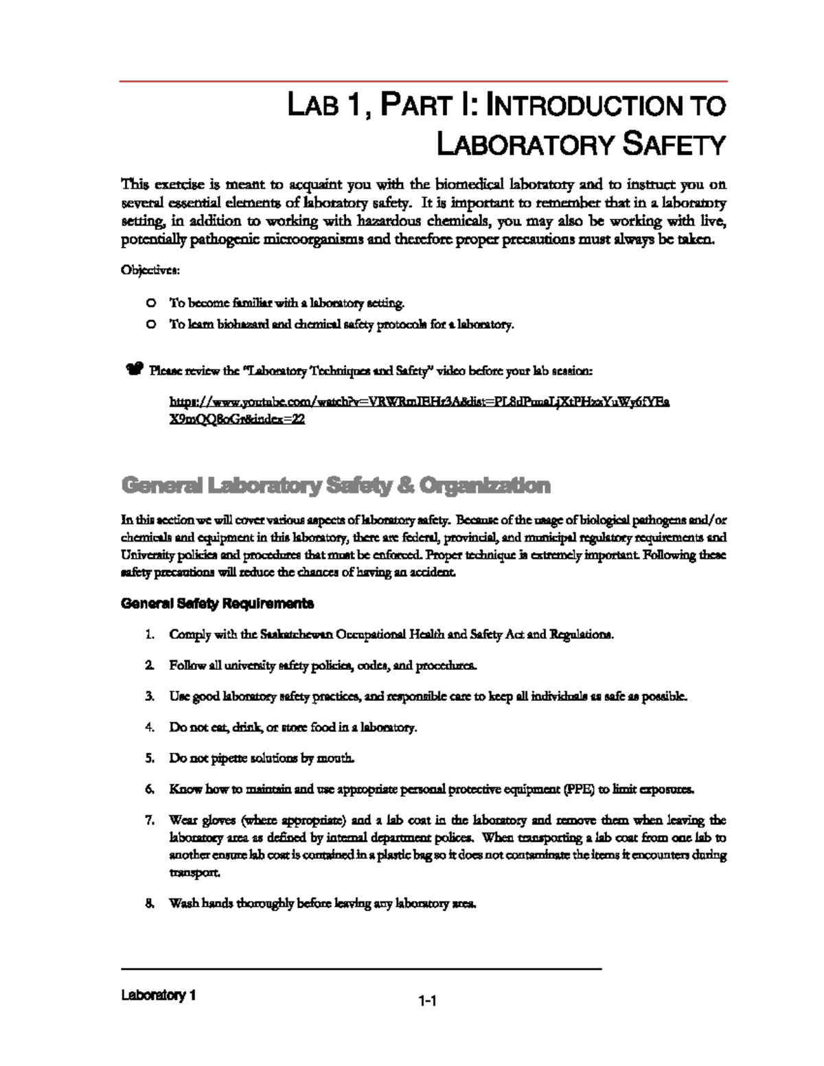 Laboratory 1 BMSC 240 - LAB 1, PART I: INTRODUCTION TO LABORATORY ...