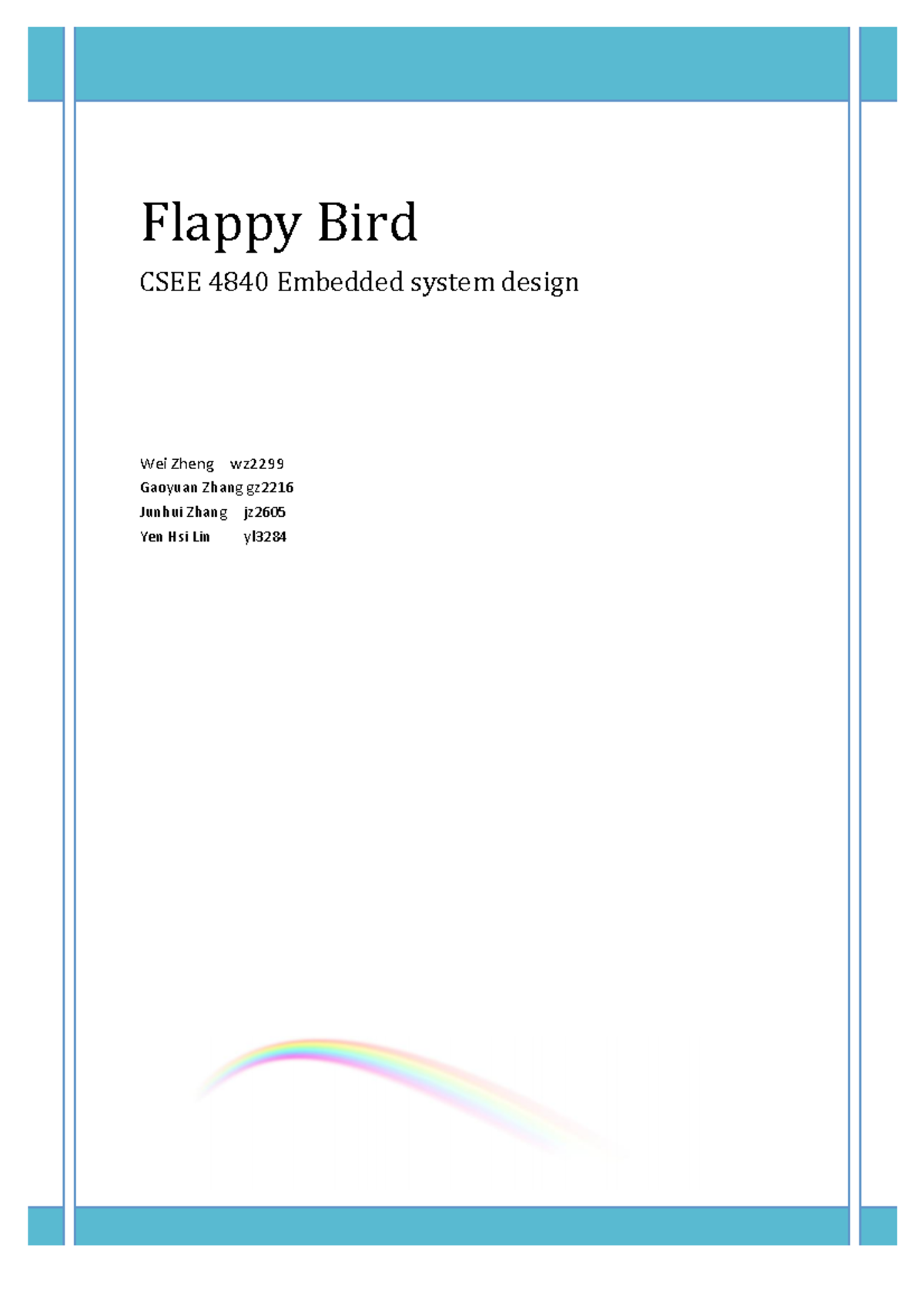 Flappy-Bird - Flappy Bird CSEE 4840 Embedded system design Wei Zheng wz ...