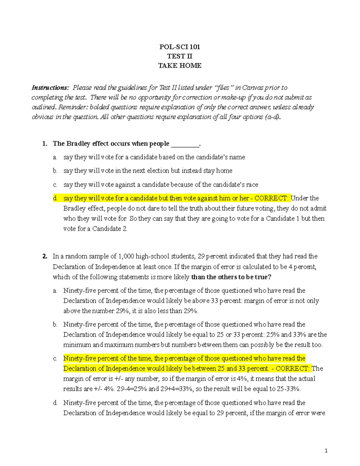 GL TEST II TH 5.4 - TEST 2 - PC 101 - POL-SCI 101 TEST II TAKE HOME ...