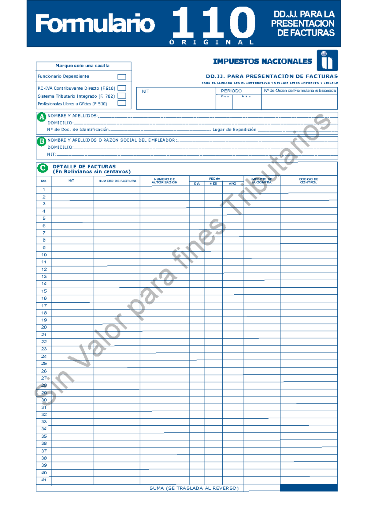 Formulario 110 - pdf - - Studocu