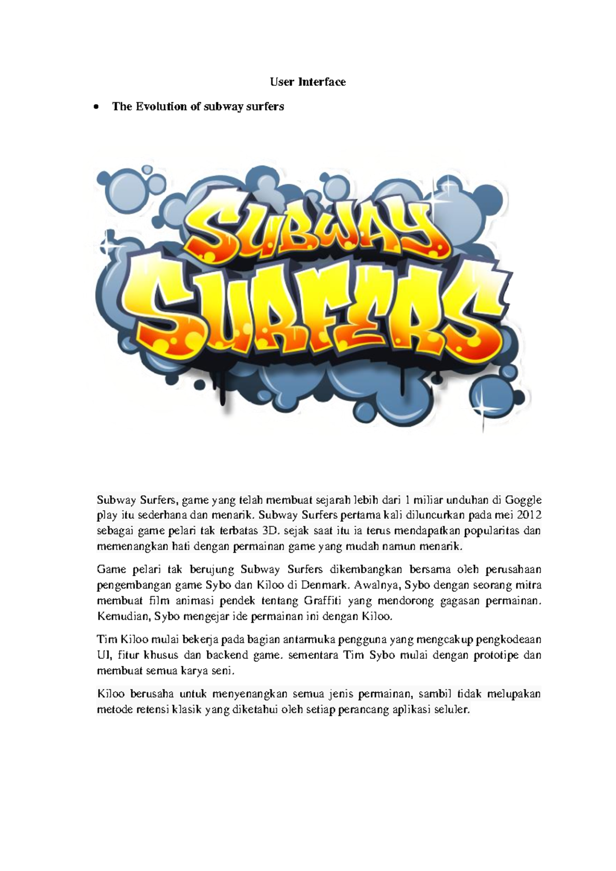 UI UX Review - Mobile App Subway Surfers UI - User Interface The ...