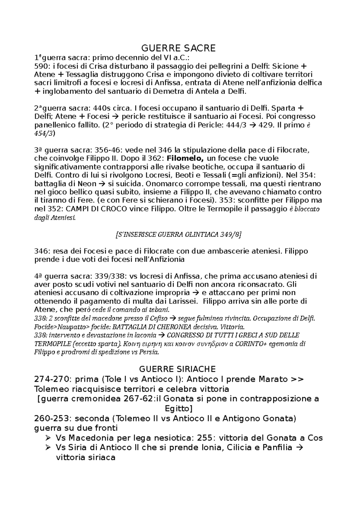 Storia Greca, Guerre e periodo pericleo - GUERRE SACRE 1 ª guerra sacra ...