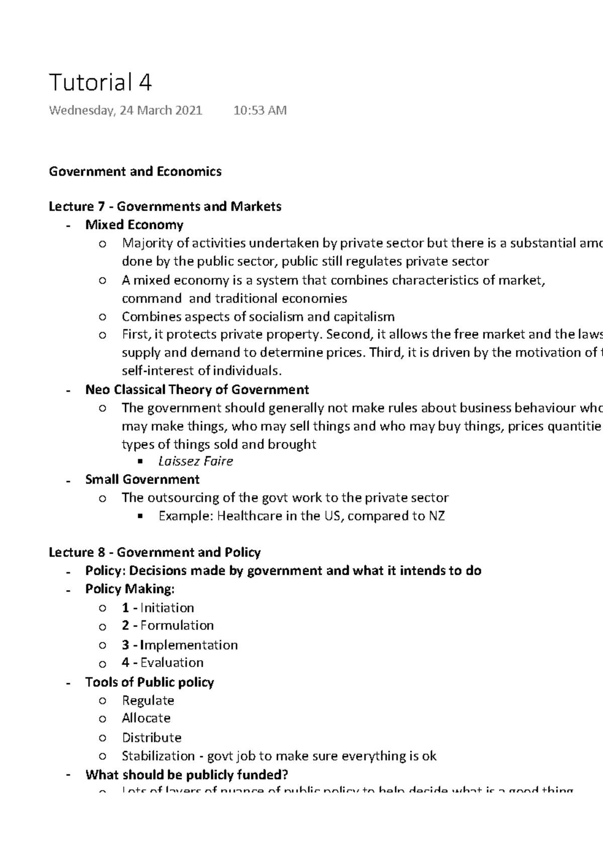 Fcomm Tutorial 4 - tut 4 - Government and Economics Lecture 7 ...