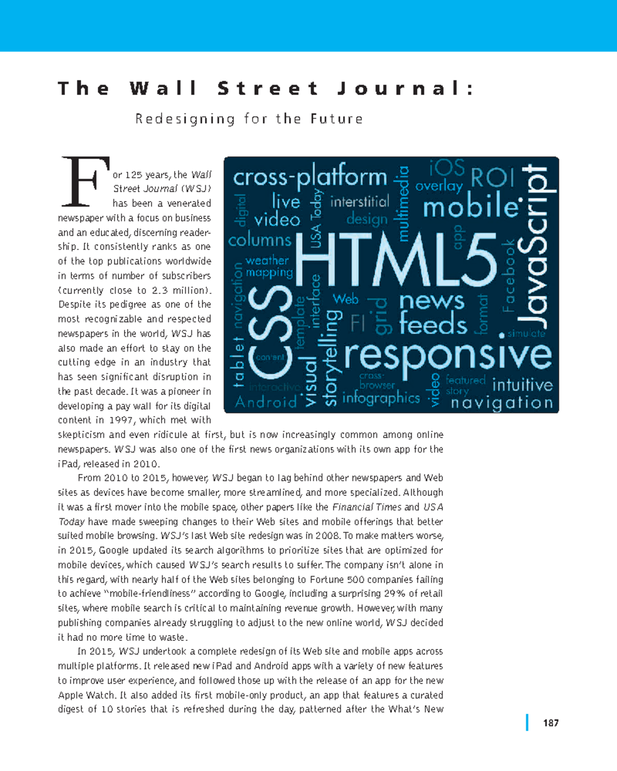 The Wall Street Journal Case study - 187 F or 125 years, theWall Street ...