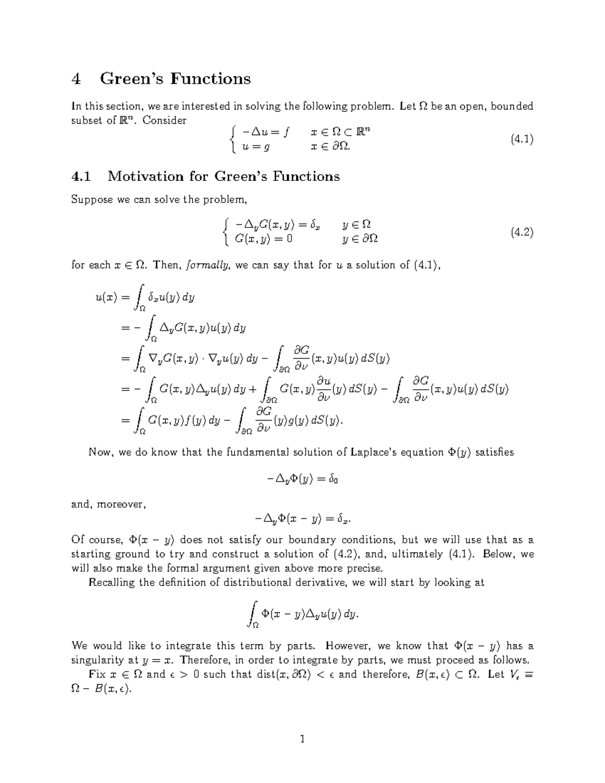 Greensfcns - green function - 4 Green’s Functions In this section, we are interested in solving ...