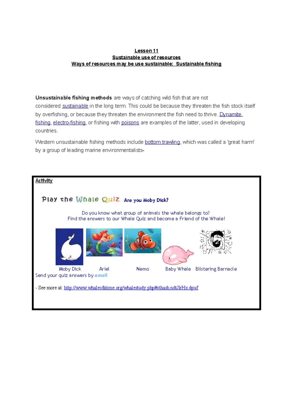 Lesson-11-activity - nopo - Lesson 11 Sustainable use of resources Ways ...