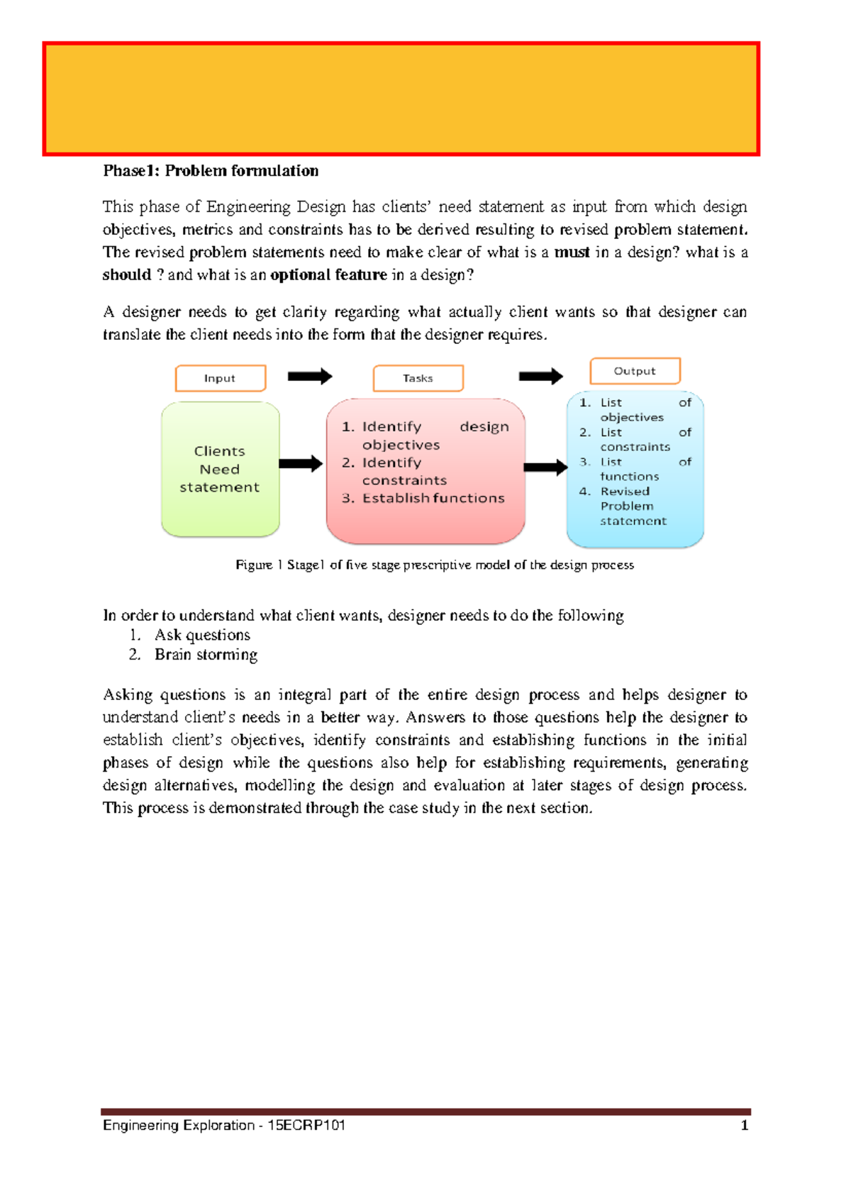 Problem statement format answer - Template for Problem formulation ...