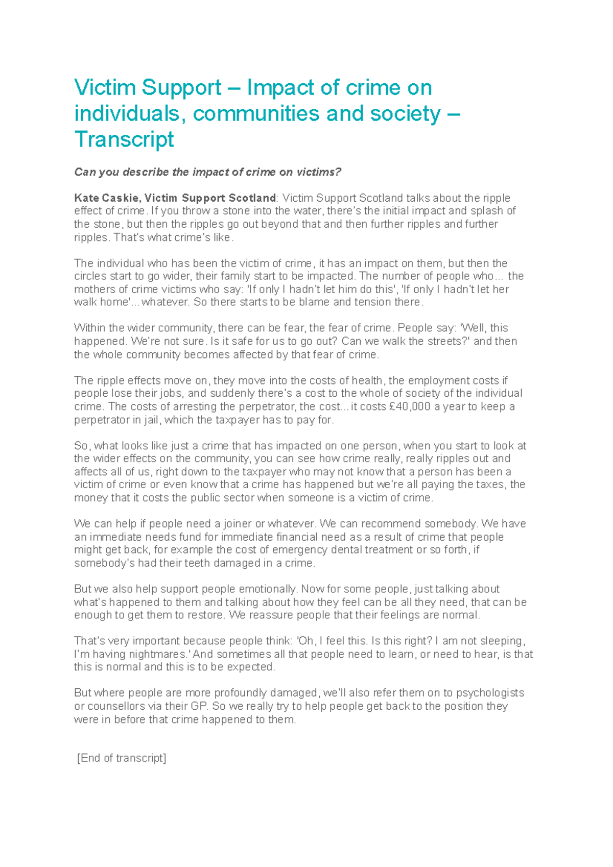 Soc11-transcript-impactonsociety - Victim Support – Impact of crime on ...