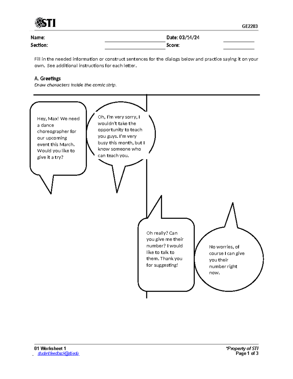 Purcom - GE 01 Worksheet 1 student@sti *Property of STI Page 1 of 3 ...