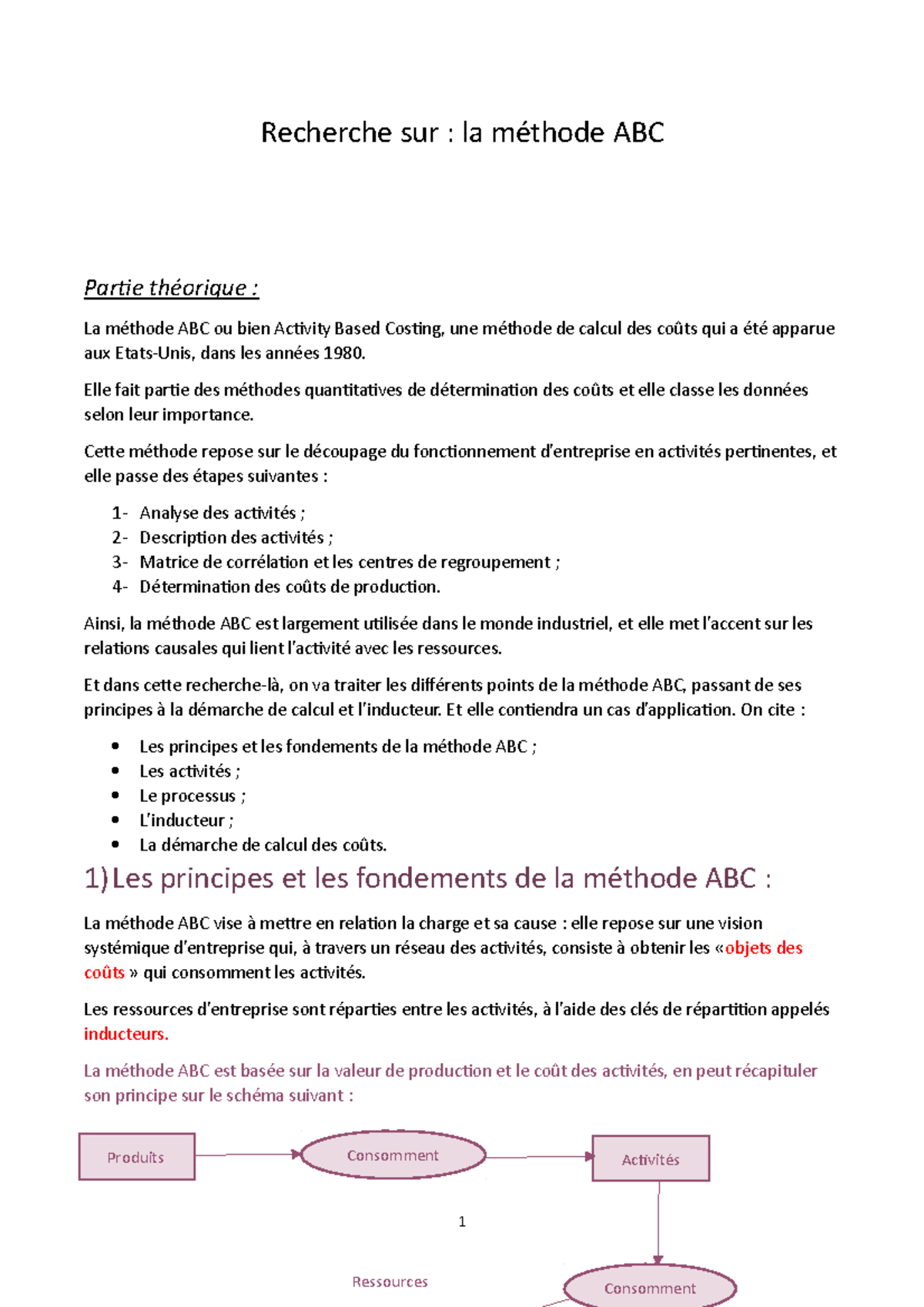 Activity based costing - Recherche sur : la méthode ABC Partie ...