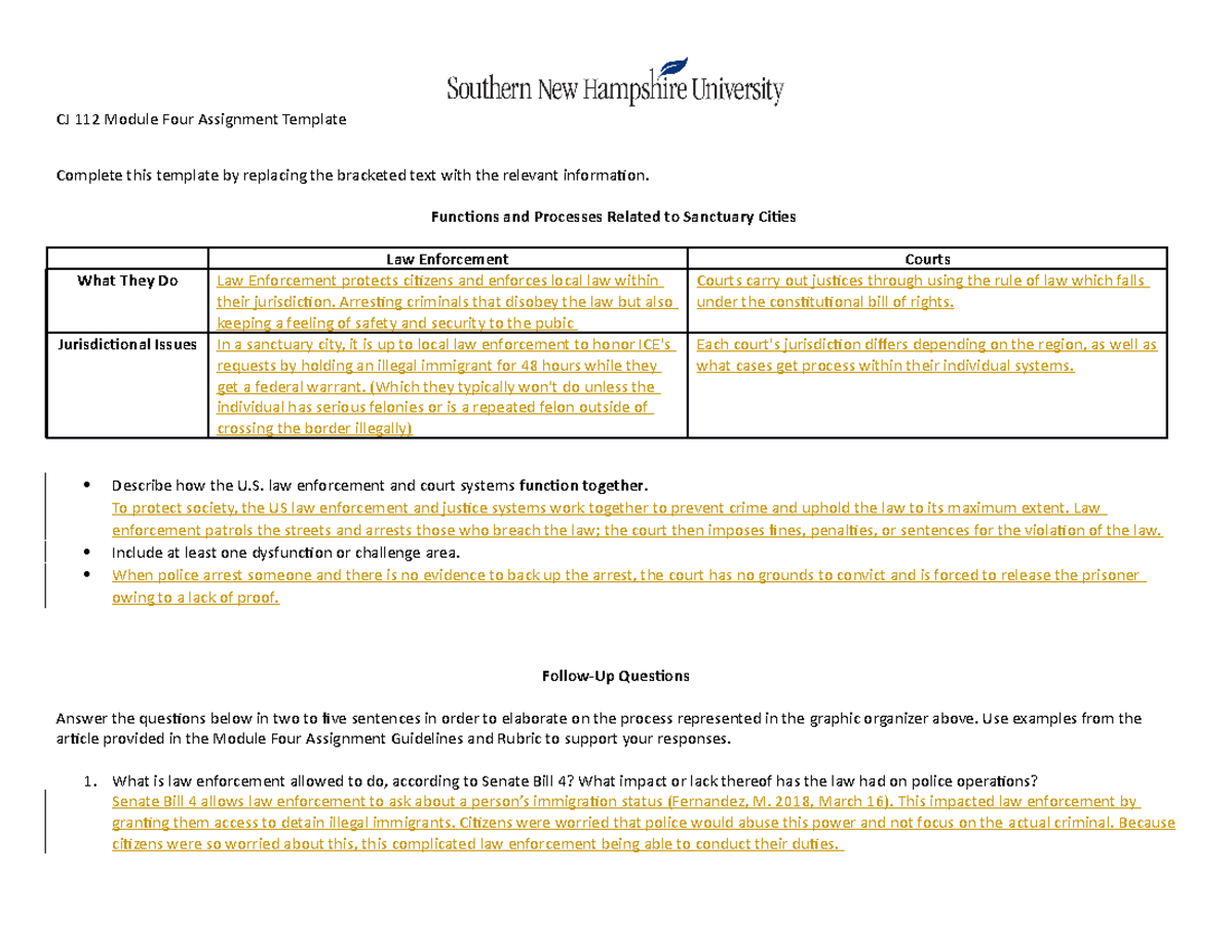 CJ 112 Module Four Assignment Template - CJ 112 Module Four Assignment ...