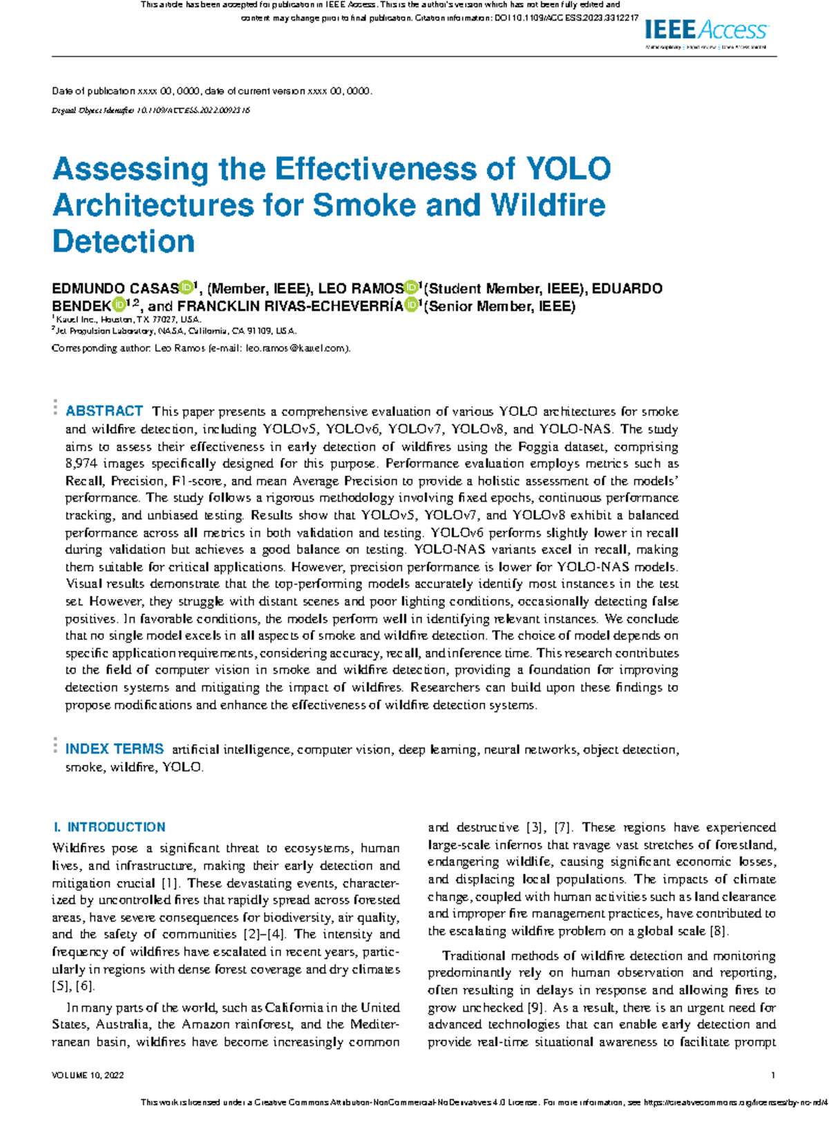 Assessing the Effectiveness of YOLO Architectures - Date of publication ...