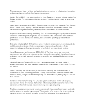 Linux Operating System Overview - Linux is an open-source operating ...