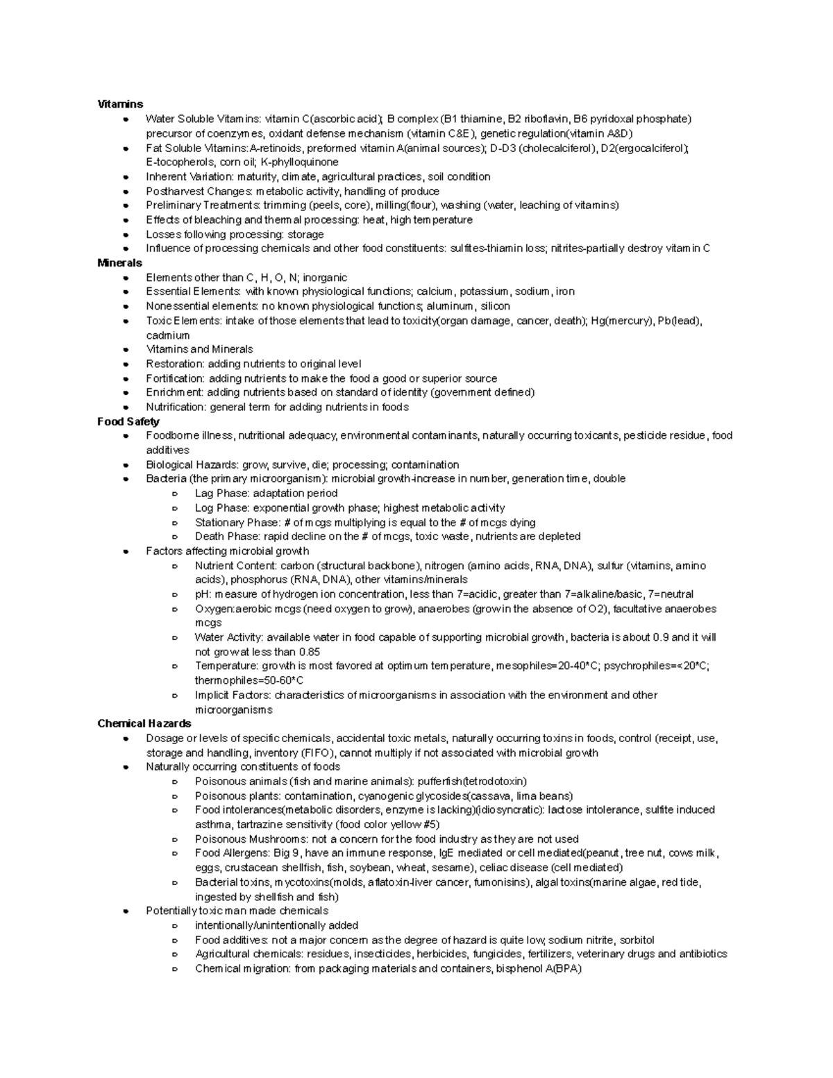FDSC Exam 2 - Review guide specific to the material learned for exam 2 ...