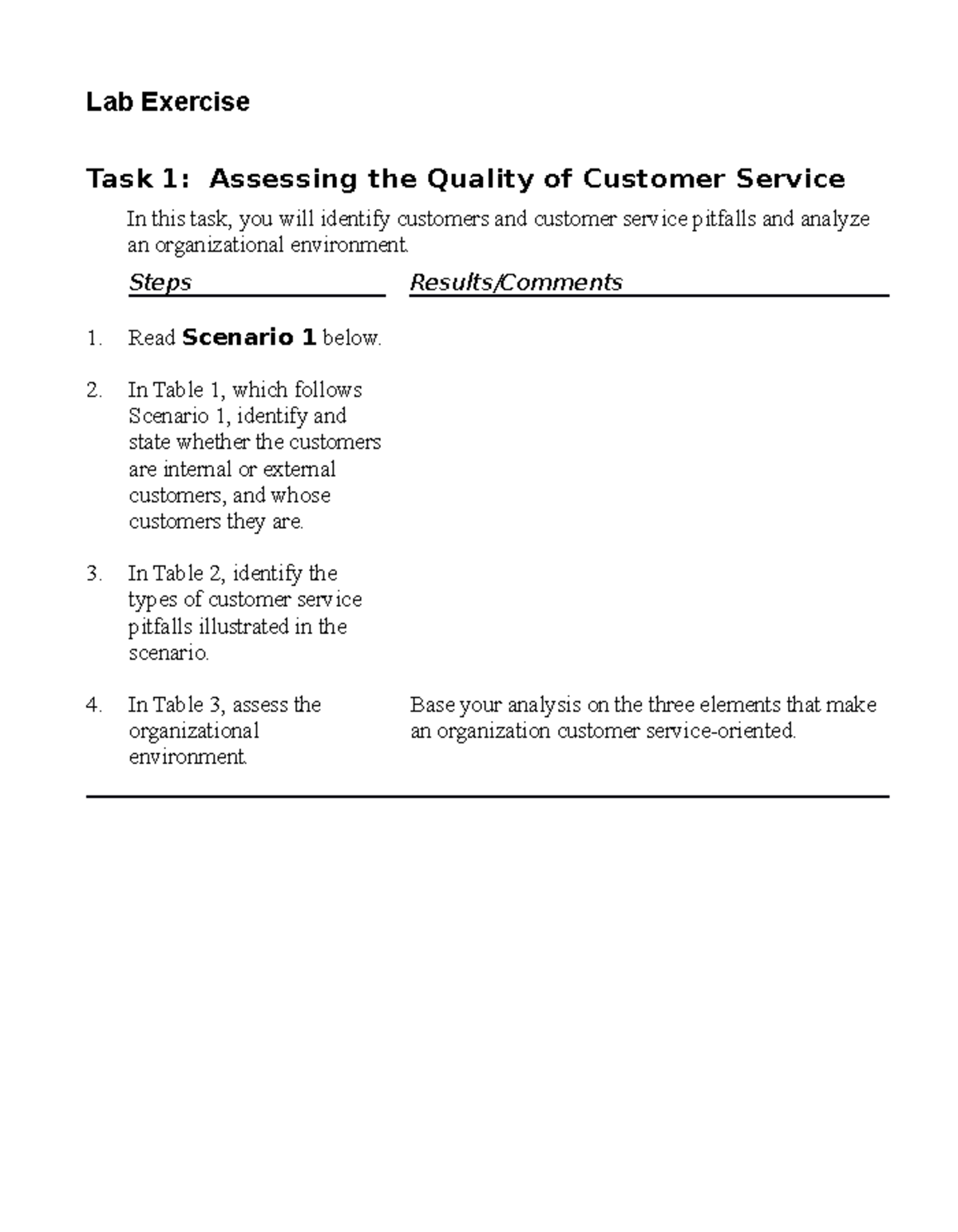 Lab - Assessing the Quality of Customer Service - Lab Exercise Task 1 ...