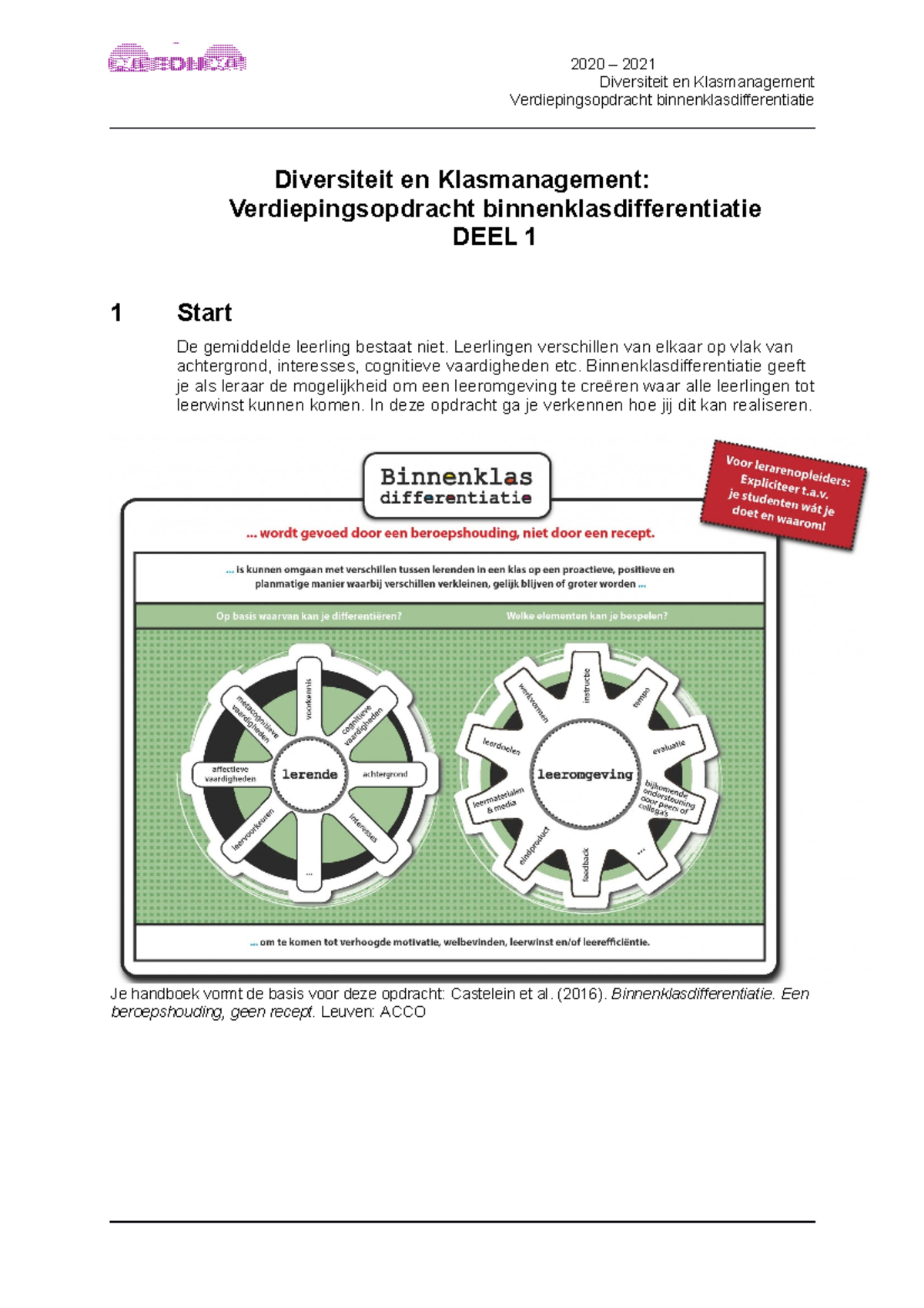 Diversiteit - 2020 – 2021 Diversiteit en Klasmanagement Verdiepingsopdracht ...