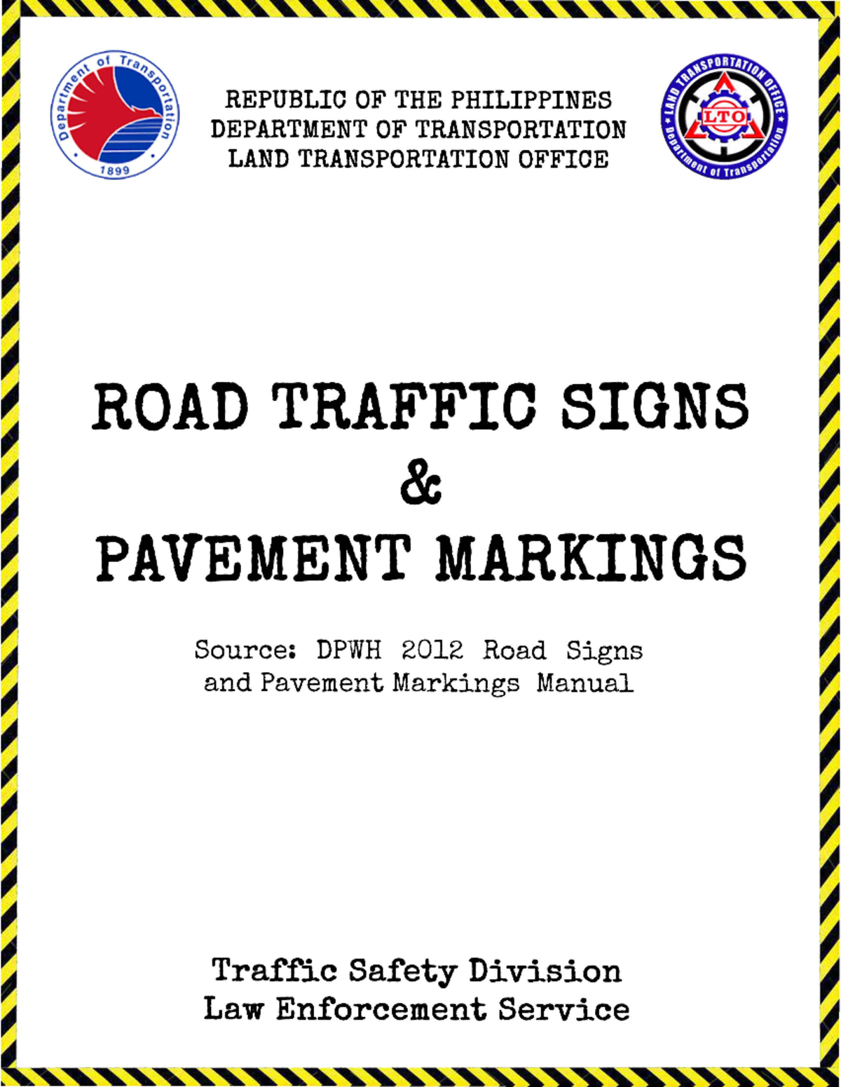 Road traffic signs pavement markings - REPUBLIC OF THE PHILIPPINES ...