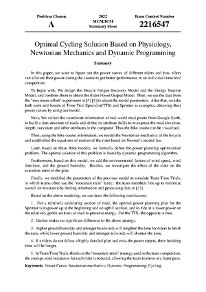 2022 MCM Problem A - practice materials for course - | ©2022 by COMAP ...