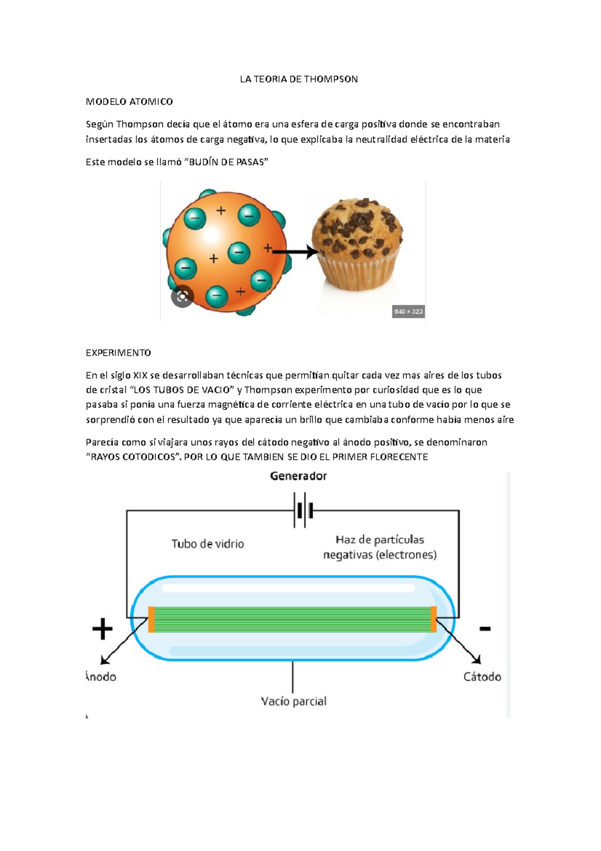 La Teoria de Thompson - LA TEORIA DE THOMPSON MODELO ATOMICO Según ...