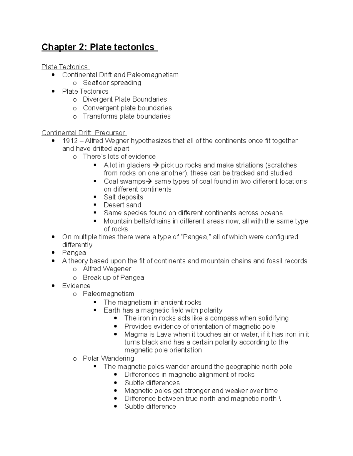 Geology 1110 Plate Tectonics - Chapter 2: Plate tectonics Plate ...