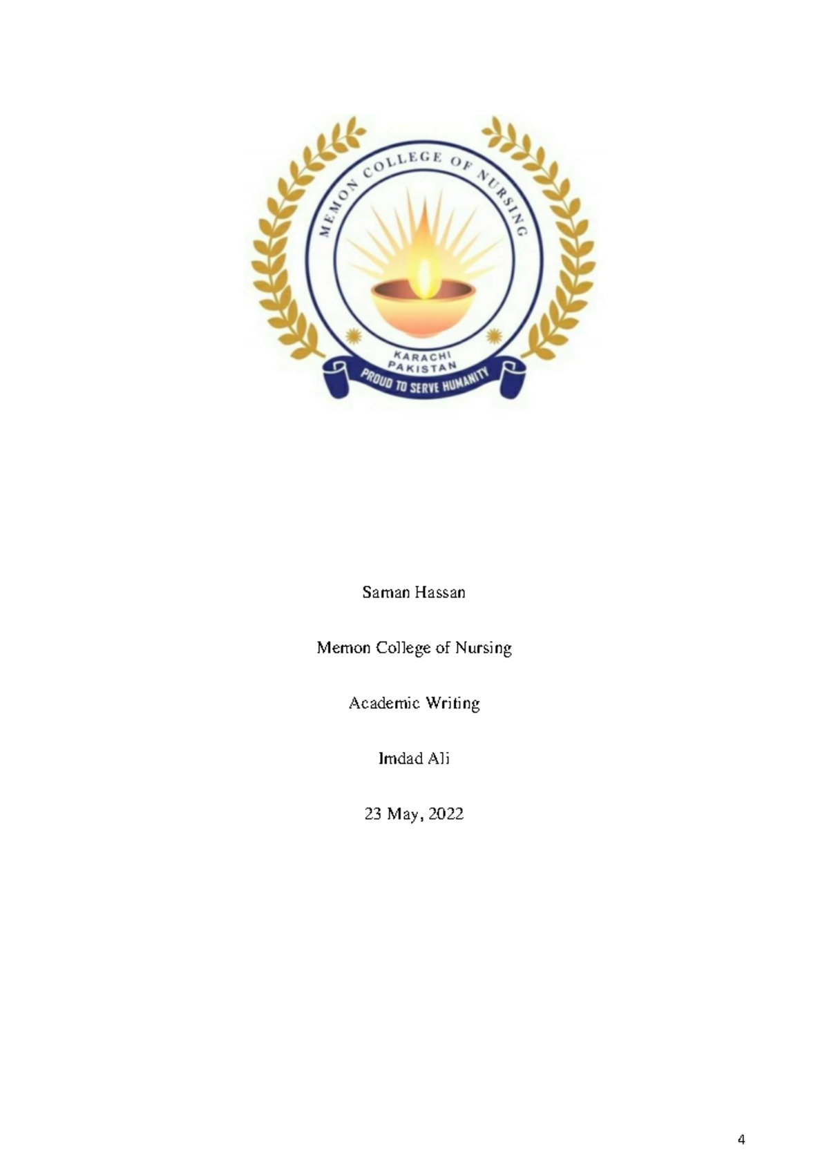 Saman front merged - Coursework assignment of academic writing own ...