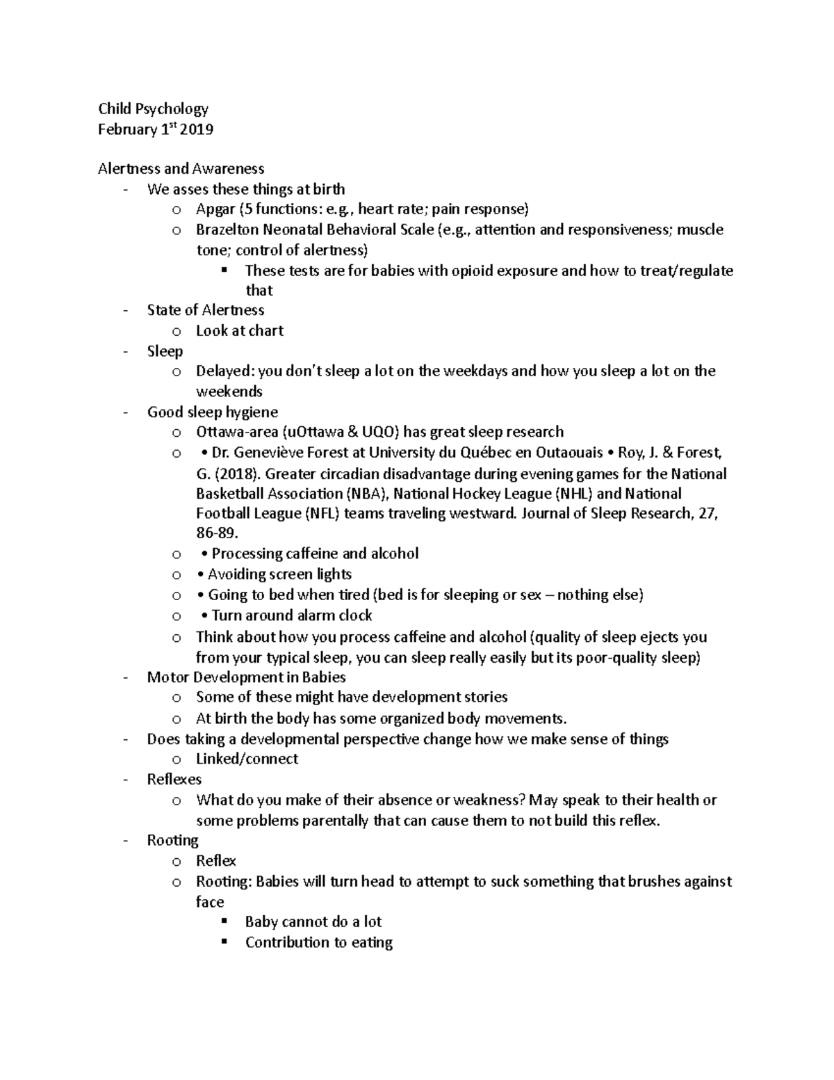 Lecture 8 - Stuart Hammond - Child Psychology February 1st 2019 ...