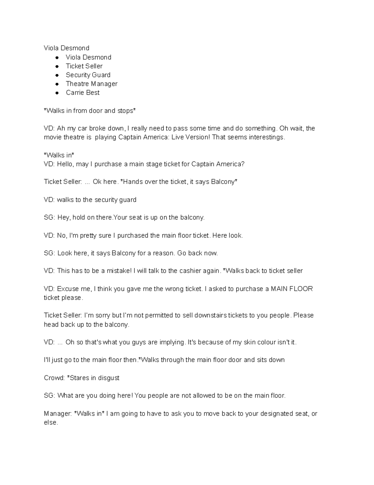 Social Justice in Canada - History Skit Scripts - Viola Desmond Viola ...