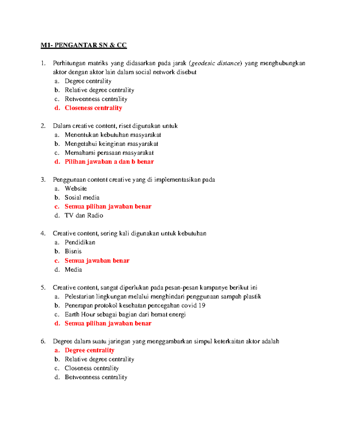 643892068 17793315216921 Kuis Vclass Social Networking Creative Content pdf - M1- PENGANTAR SN ...