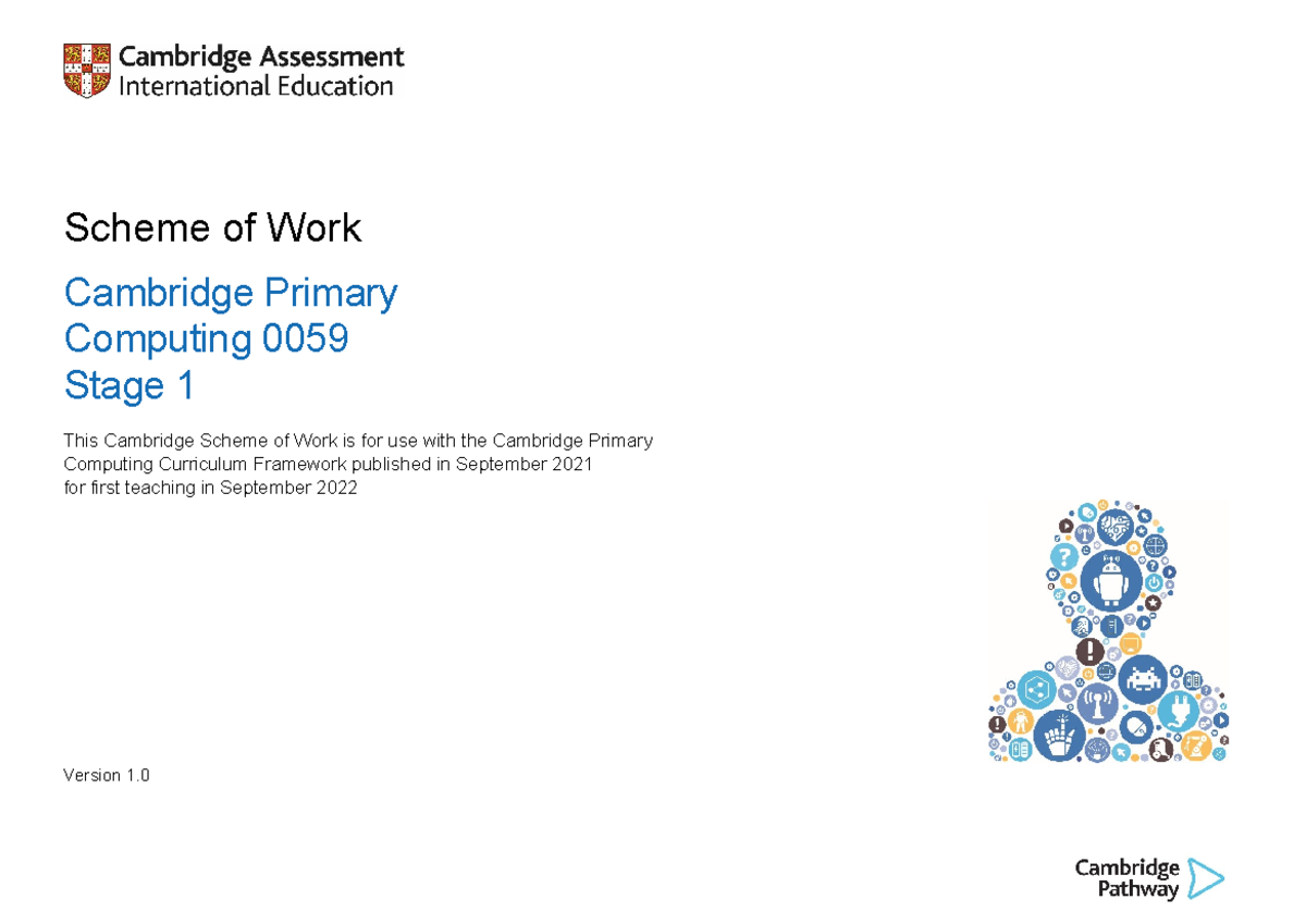 Primary Computing Scheme of Work Stage 1 - Scheme of Work Cambridge Primary Computing 0059 Stage ...