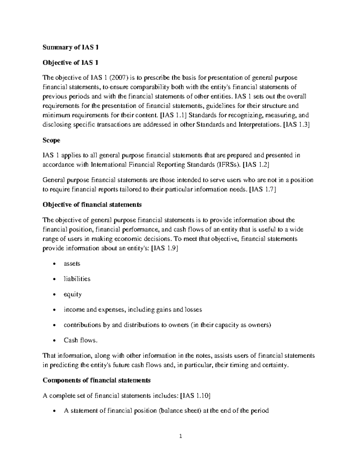 ias-notes-summary-of-ias-1-objective-of-ias-1-the-objective-of-ias-1