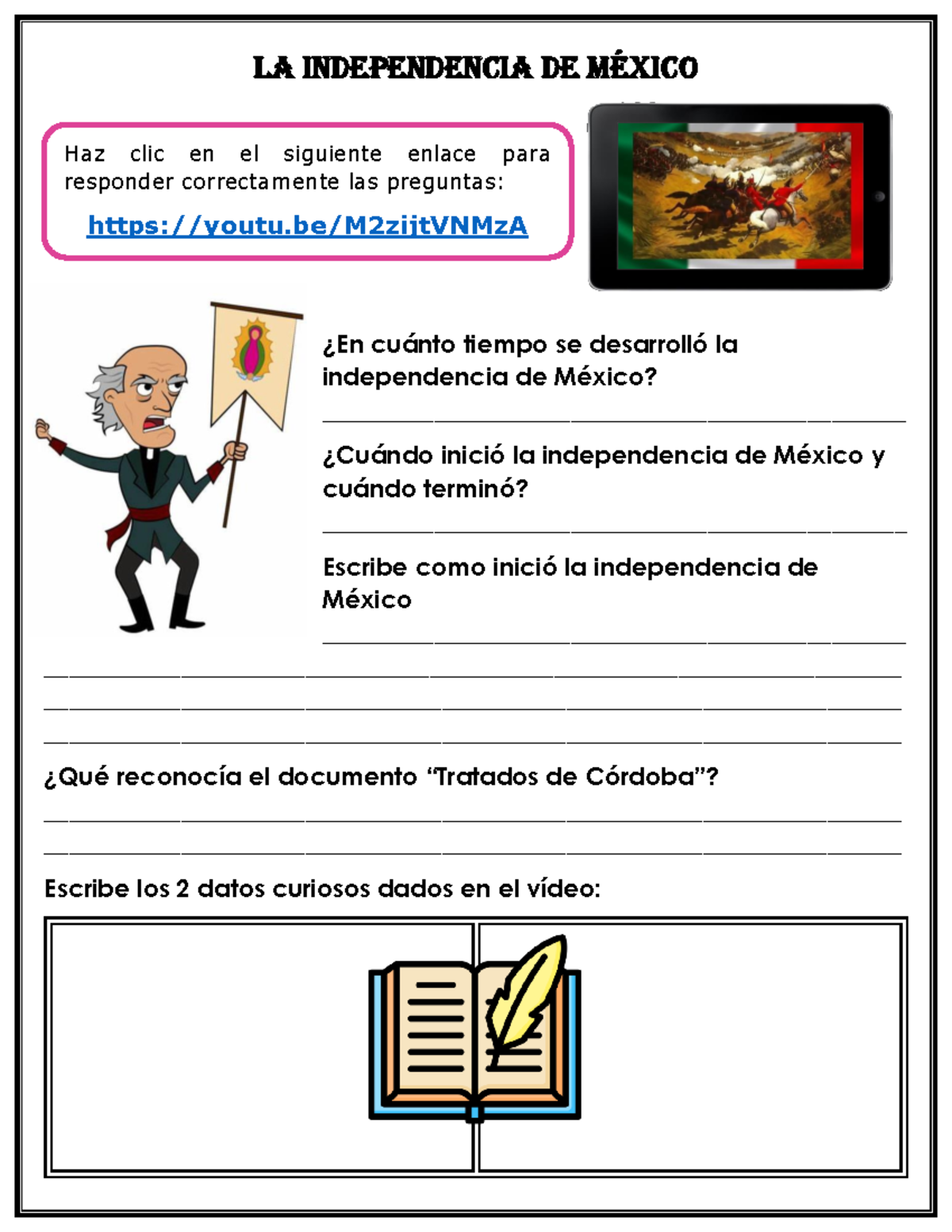 🇲🇽 Independencia DE México Actividades🇲🇽Esmeralda Te Enseña🇲🇽 - LA ...