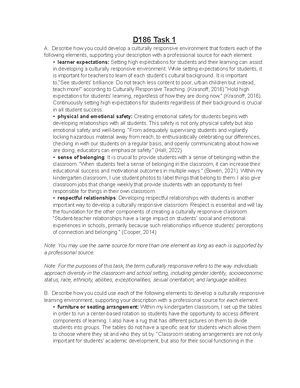 D186 Task 3 - Task 3 - Carolina Gonzalez D Task 3 A1. Lesson ...