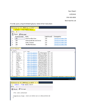 Lab 2 - Expanding the Scope of Queries - Ryan Powell 10/26/ SYM-400-O ...