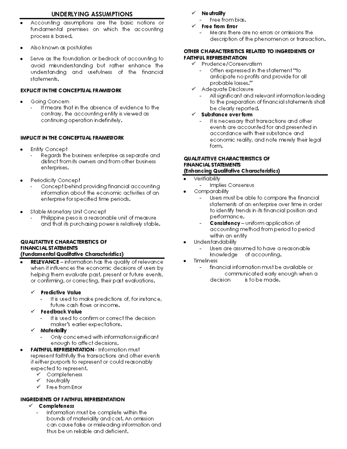 Underlying-Assumptions - UNDERLYING ASSUMPTIONS Accounting assumptions ...