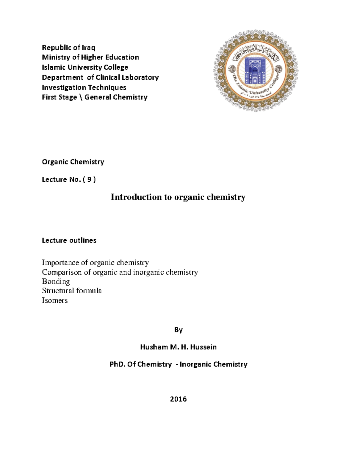 chemstiry oxidation - red - Republic of Iraq Ministry of Higher ...