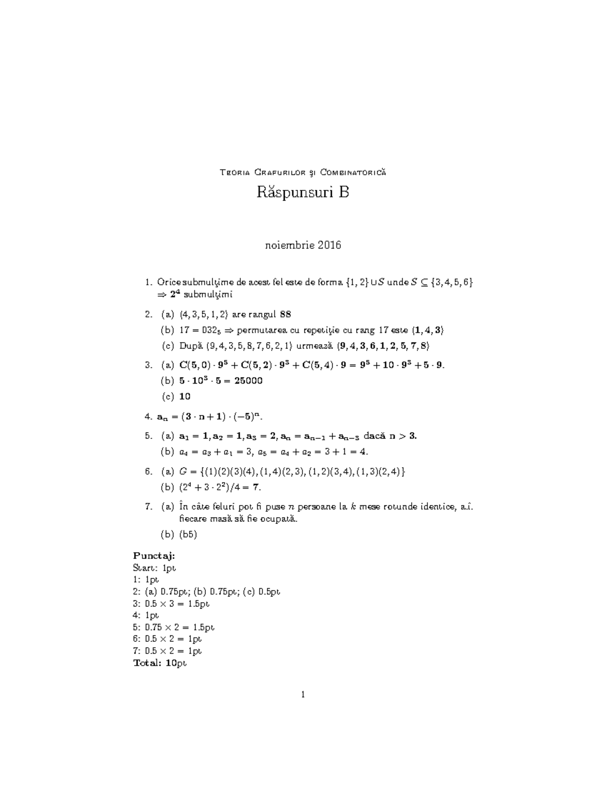 recapitulare, exercitii, grafuri - Teoria Grafurilor s ̧i Combinatorica ...