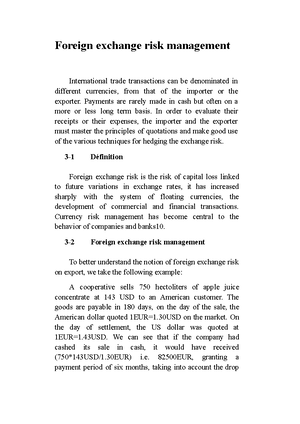 Foreign exchange risk management - 3 Identification of the source of ...