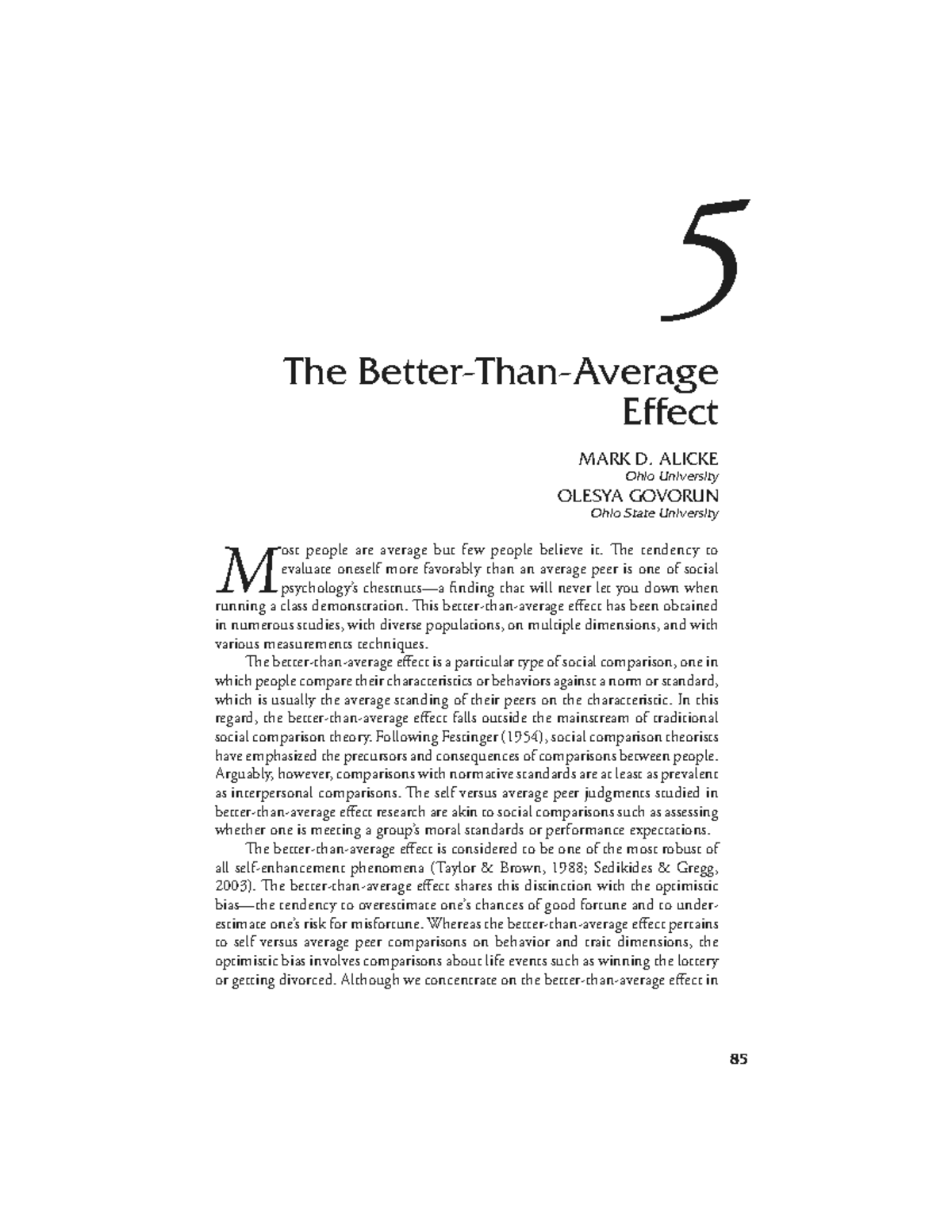 03 Alicke Govorun 2005 The Better than Average Effect - 5 The Better-Than-Average Effect MARK D ...