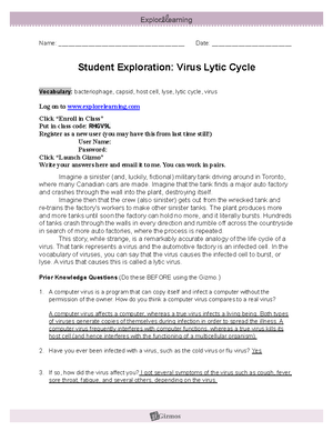 Phet Simulation Gene Expression 1 - Start on Gene # - What molecule is ...