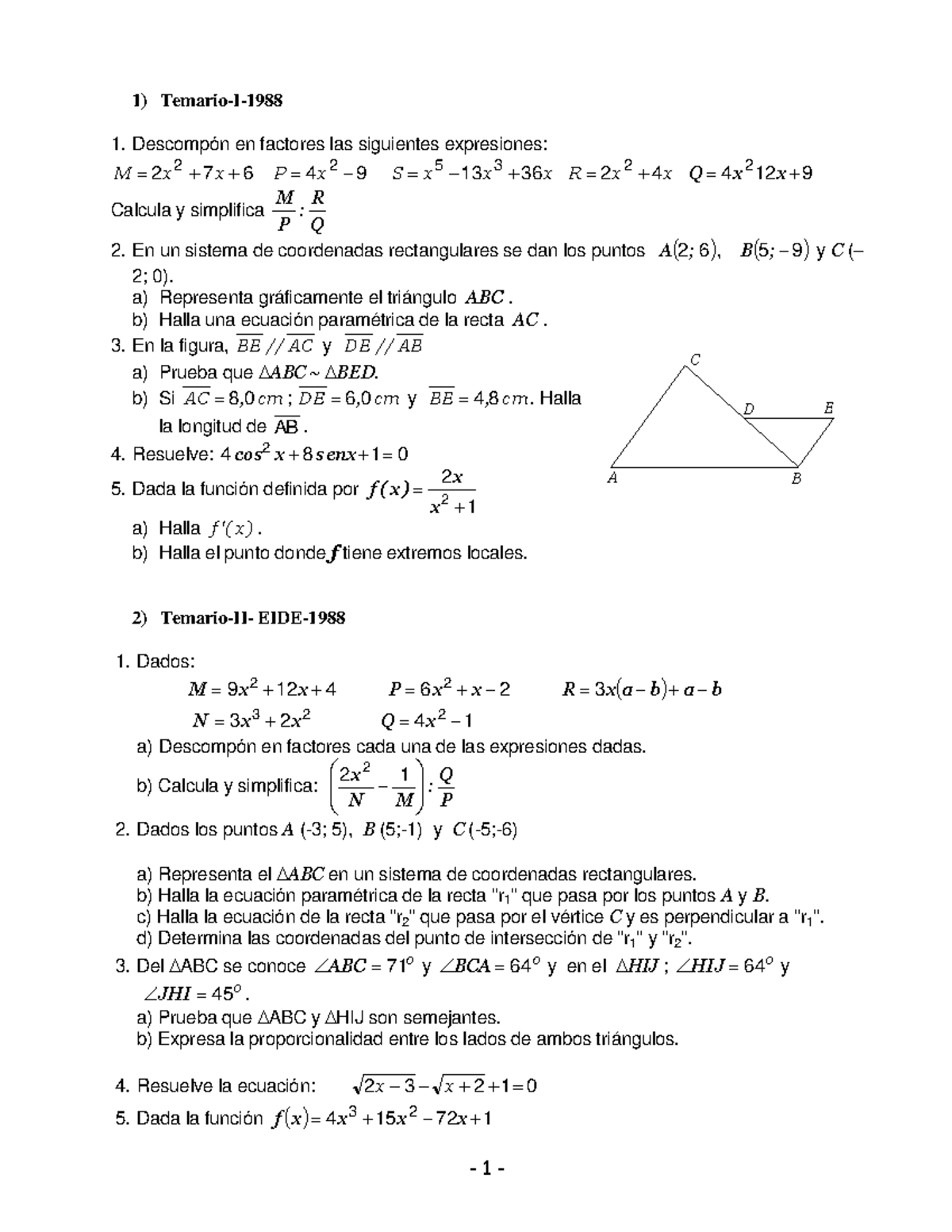 Temarios - matematicas repaso de matematicas para IPVCE matematicas ...