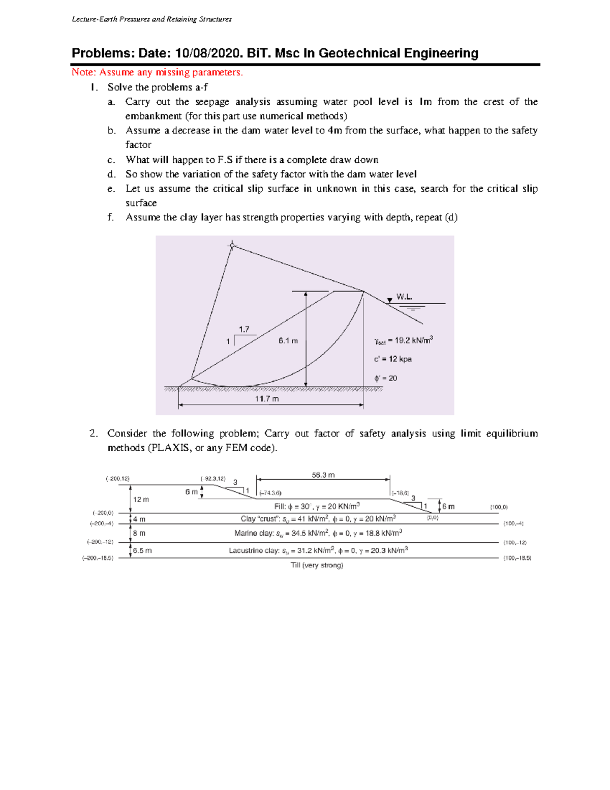 Assignments New - solution - Problems: Date: 10/08/20 20. BiT. Msc In ...