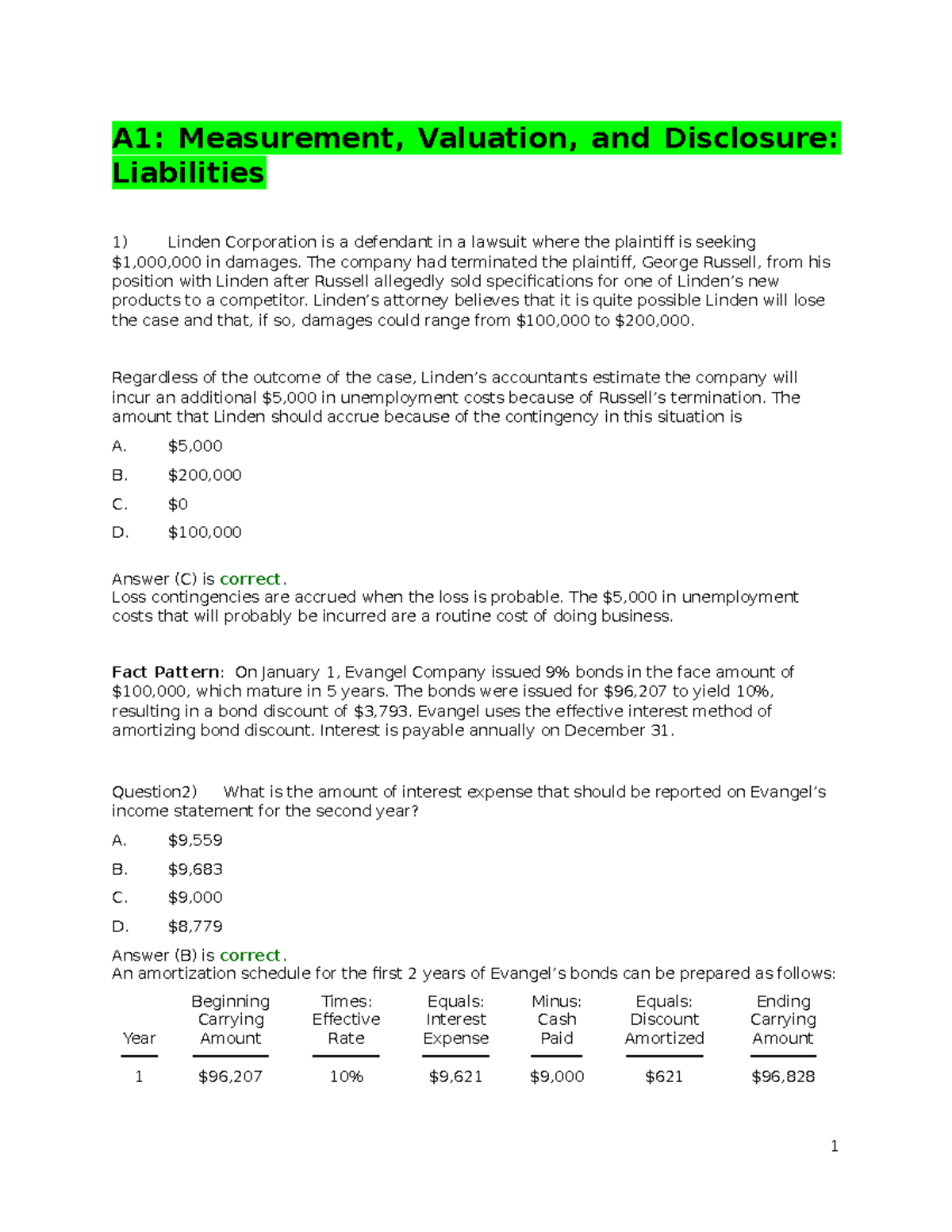 4. Measurement, Valuation, and Disclosure Liabilities - A1: Measurement ...